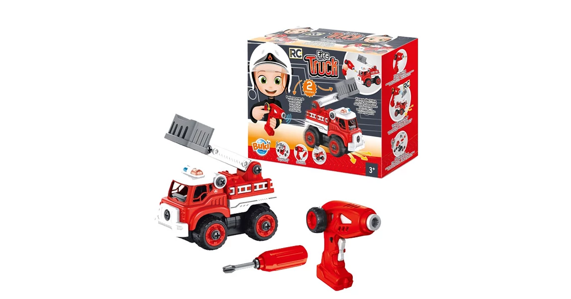 Távirányítós, összeszerelhető tűzoltóautó - Buki - Curiocity